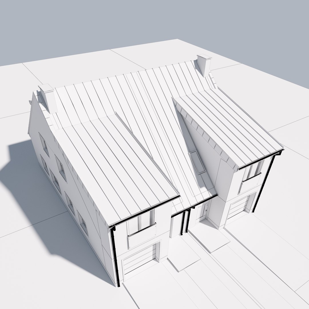 3D Semi Detached House 002 Model - TurboSquid 1847553