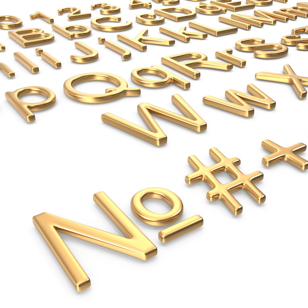 3D Alphabet Gold 1 - TurboSquid 2137785