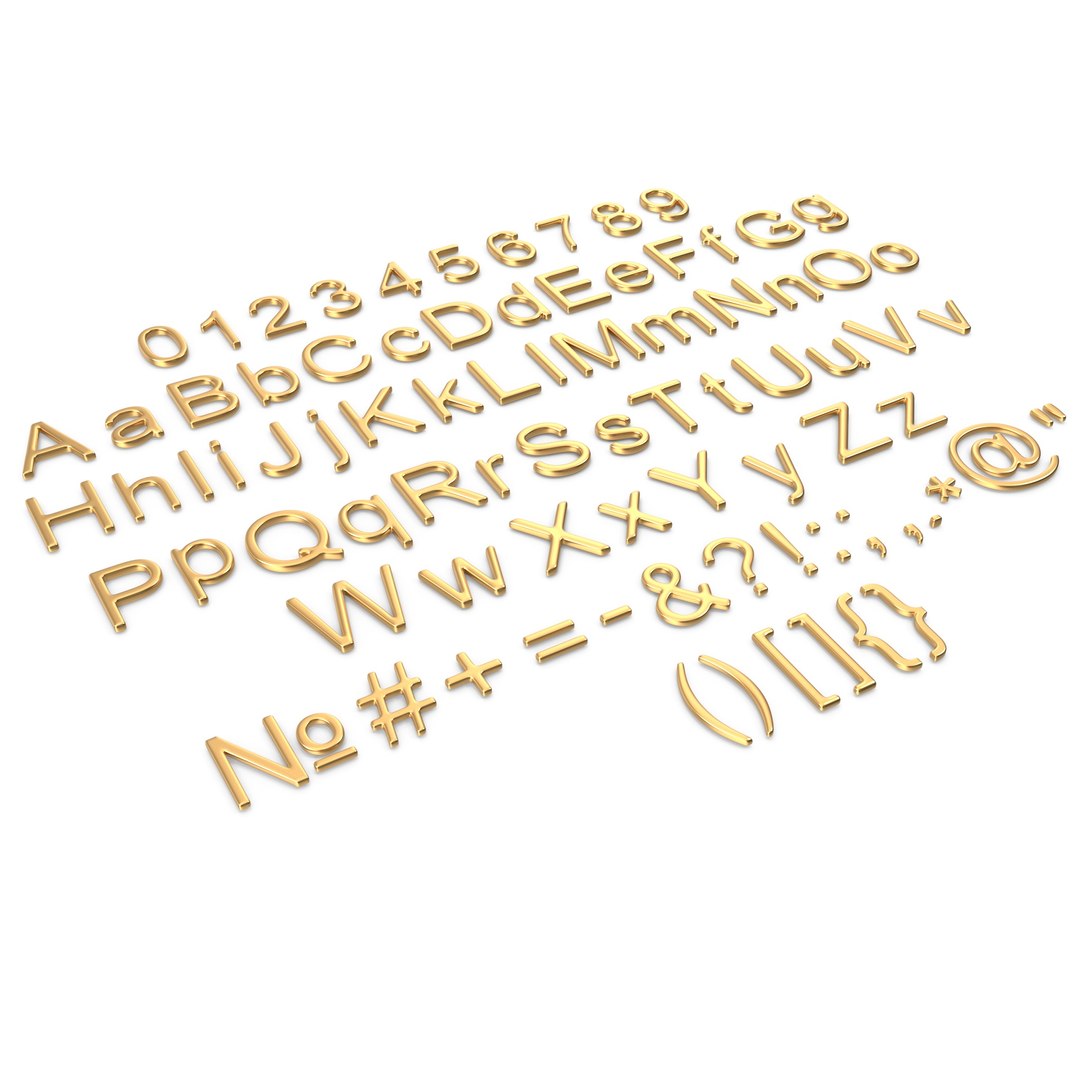 3D Alphabet Gold 1 - TurboSquid 2137785