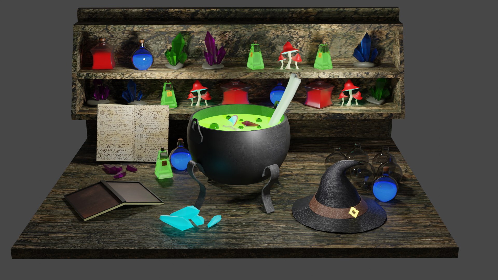Free Witch Items 3D Model - TurboSquid 2048606