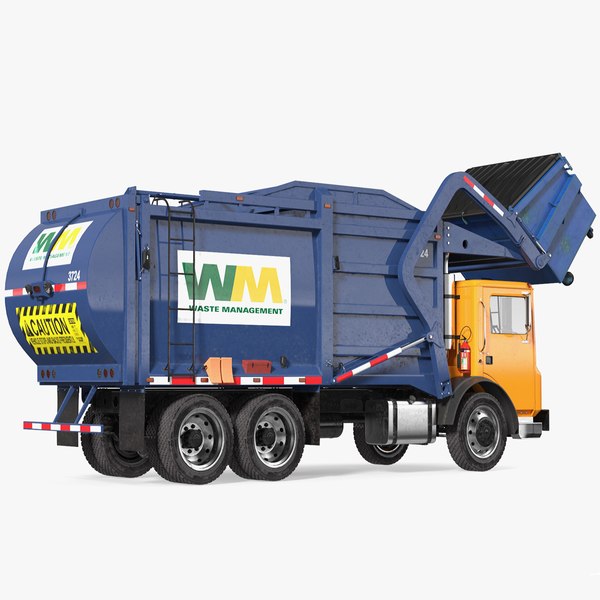 Mack Garbage Truck with Dumpster Blue Rigged for Maya 3D 모델 ...