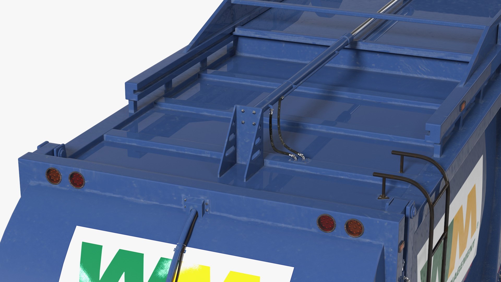 Mack Garbage Truck with Dumpster Blue Rigged for Maya model ...