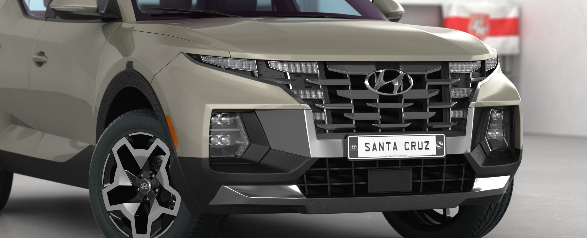 Hyundai Santa Cruz 2022 Low Interior And Opening Trunk 3D Model ...