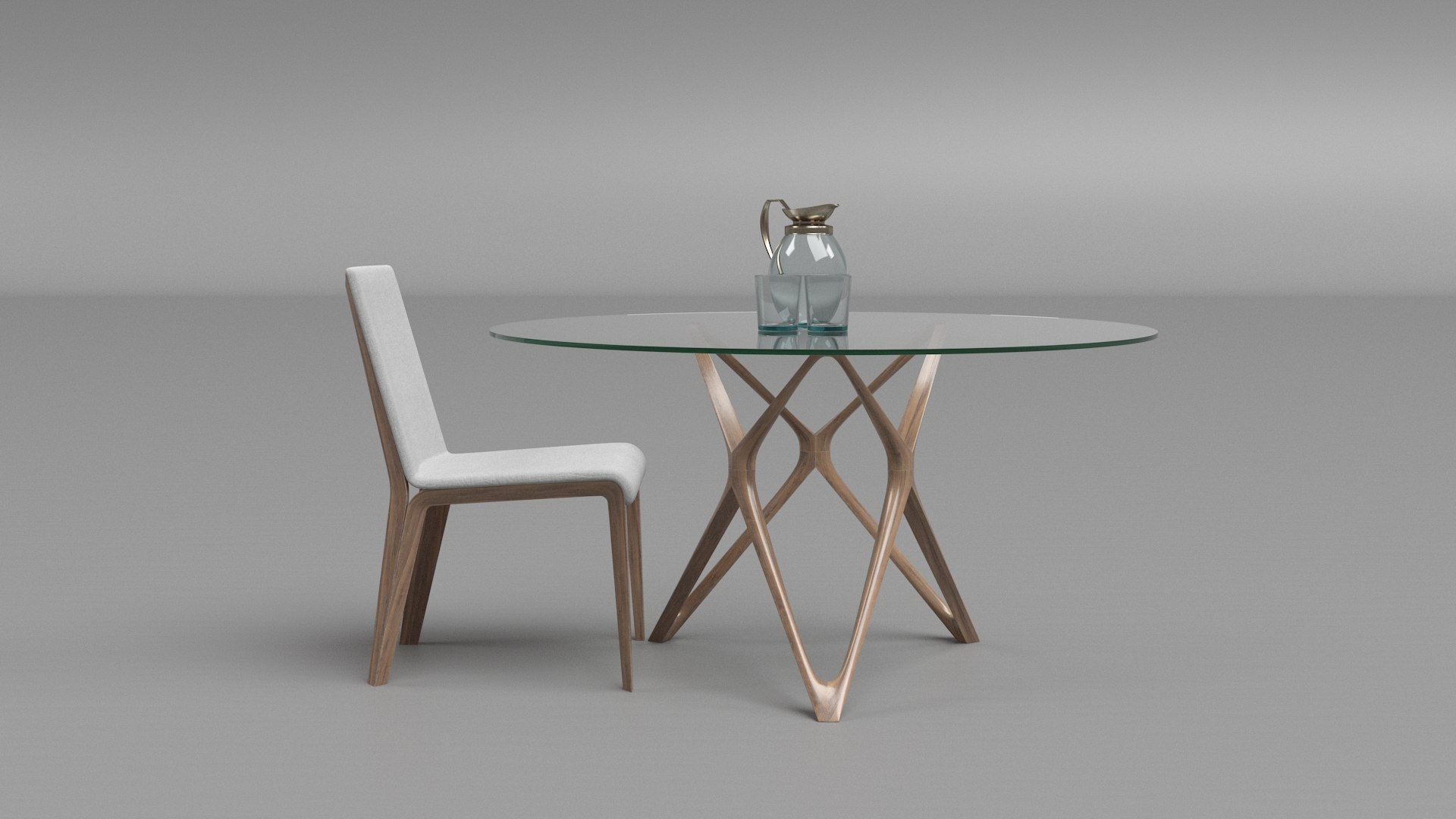 3D Porada Circe Aisha Glass Table And Chair Set - TurboSquid 2315486