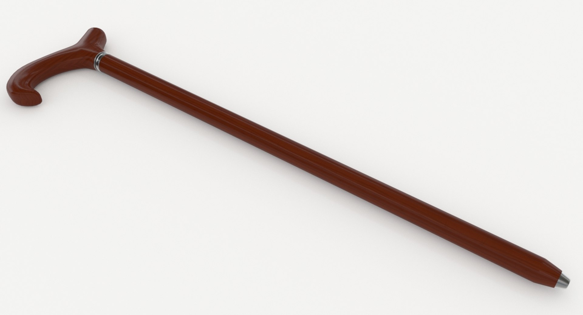 walking stick wood 3d model