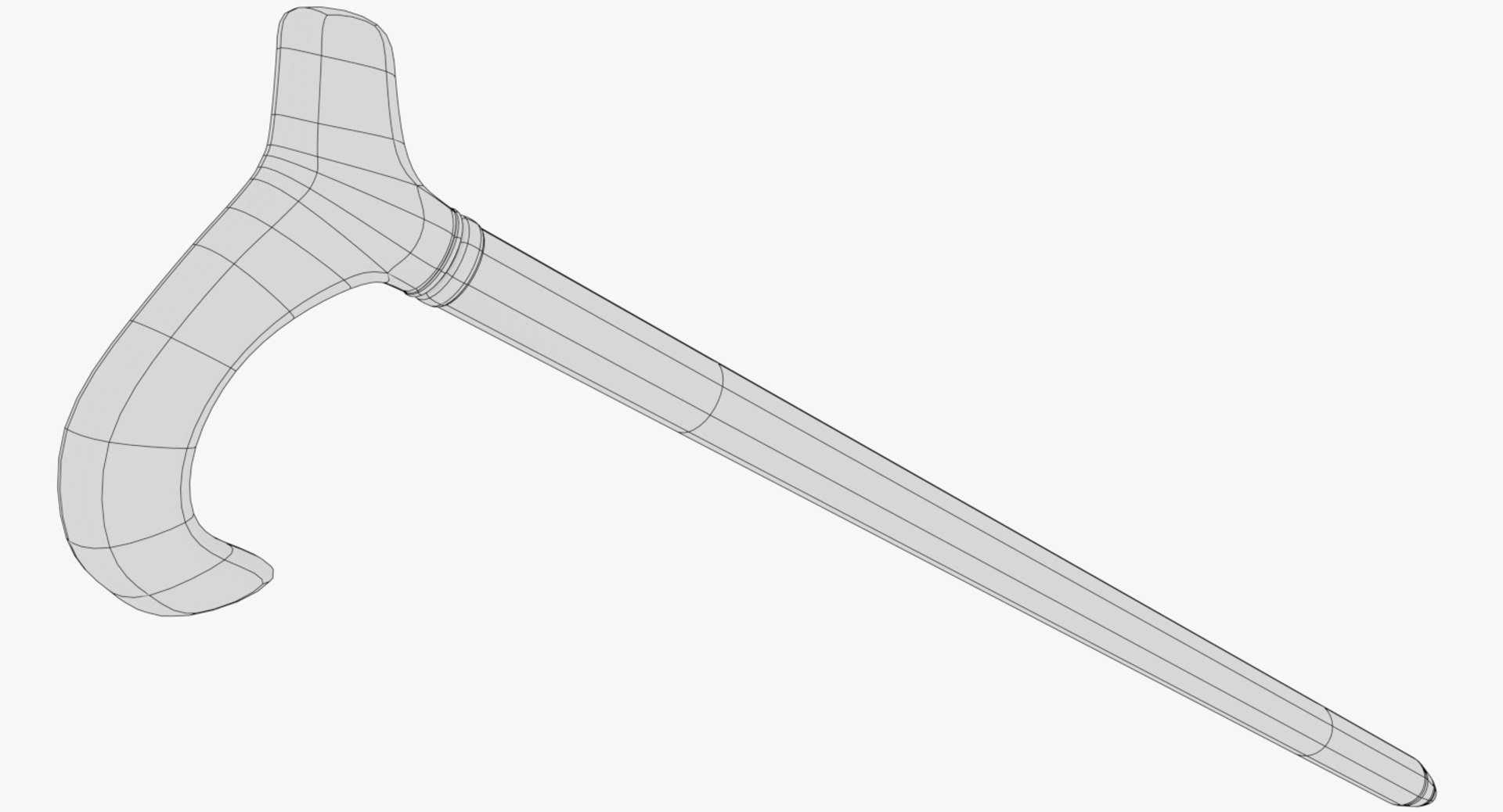 walking stick wood 3d model