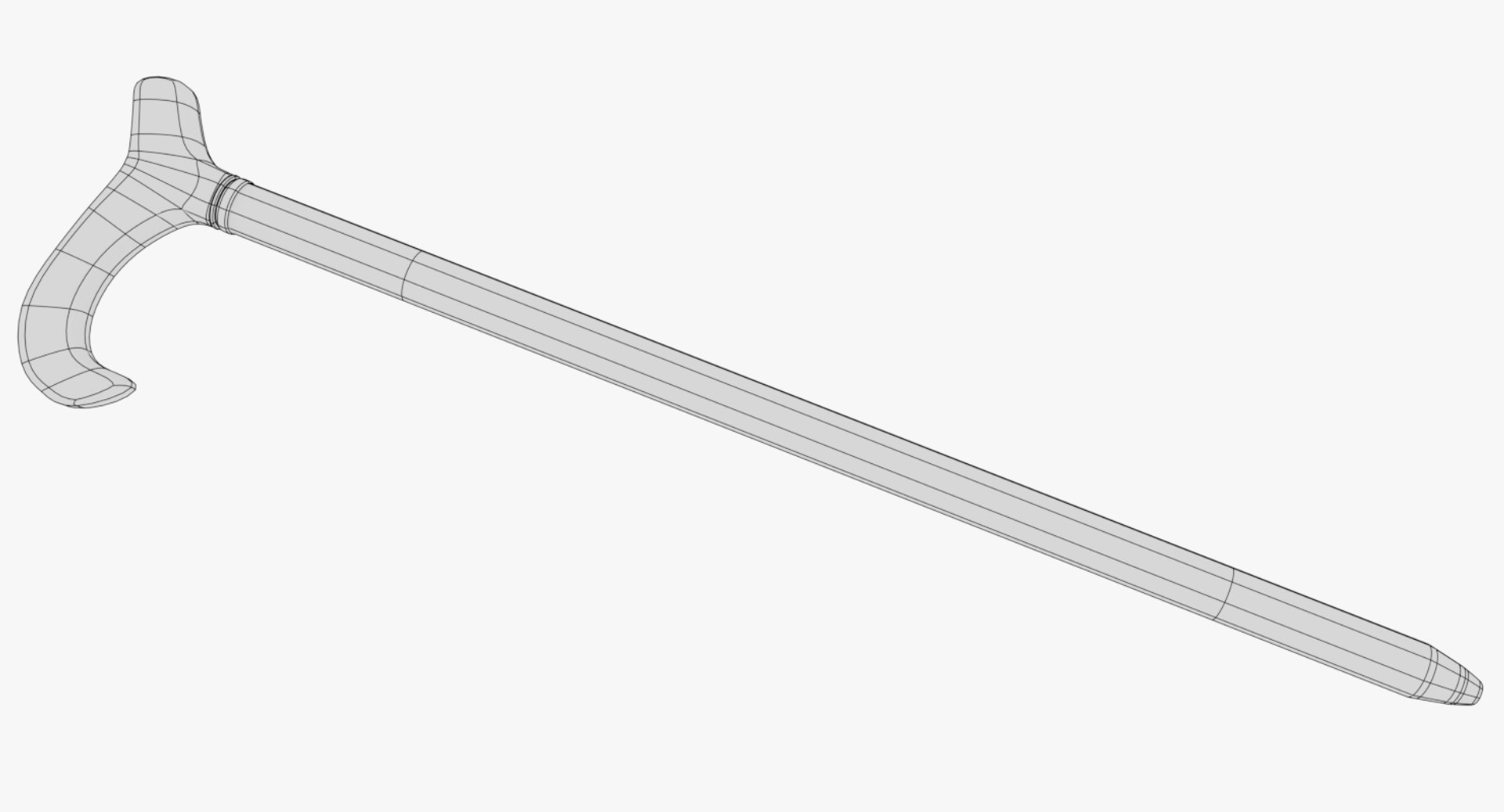 walking stick wood 3d model