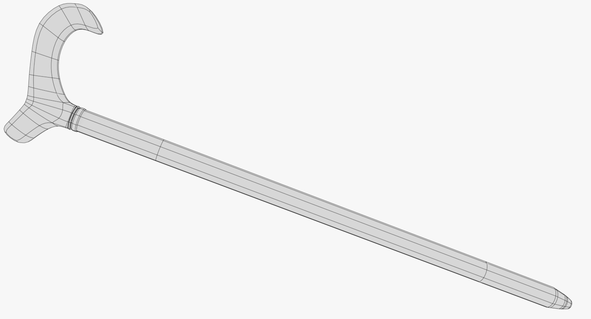 walking stick wood 3d model