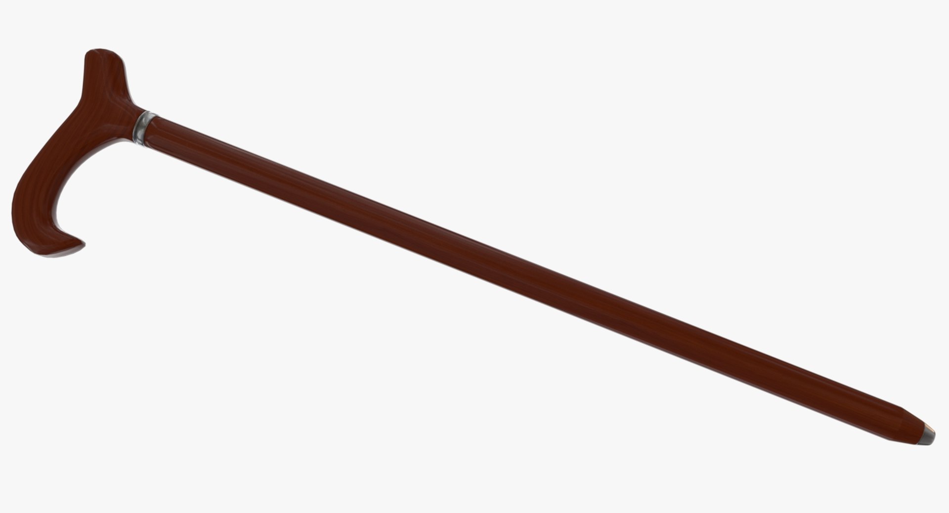 walking stick wood 3d model