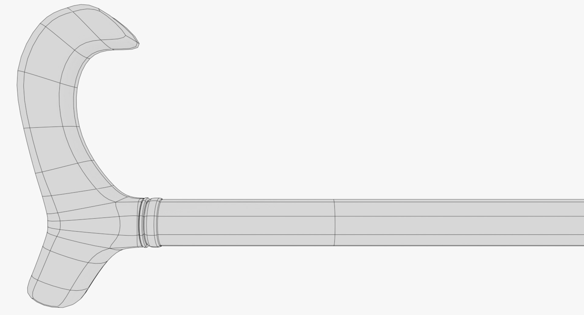 walking stick wood 3d model