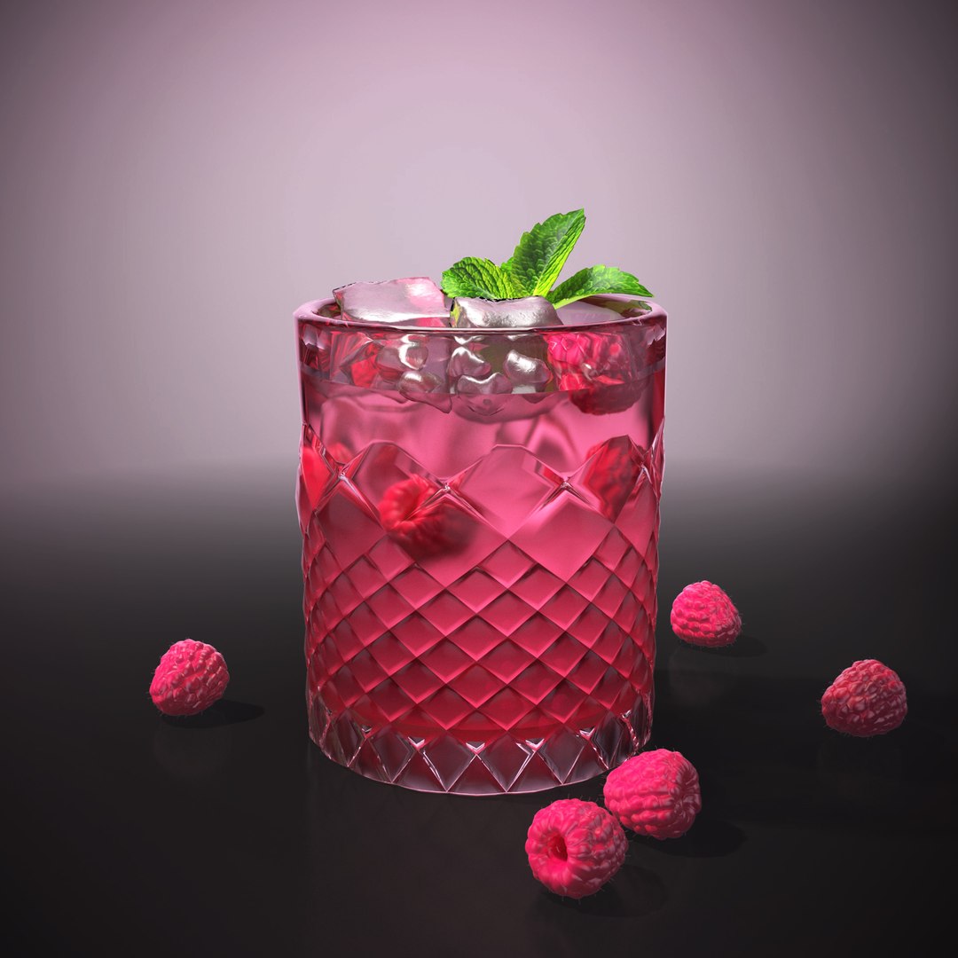 Raspberry Gimlet Cocktail 3D Model - TurboSquid 2348683