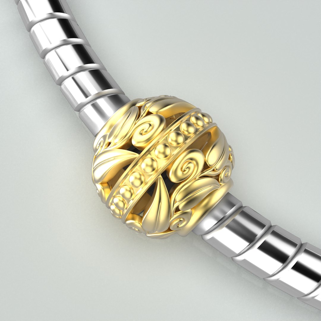 Spherical charm bead for bracelet 11 3D model - TurboSquid 2090472