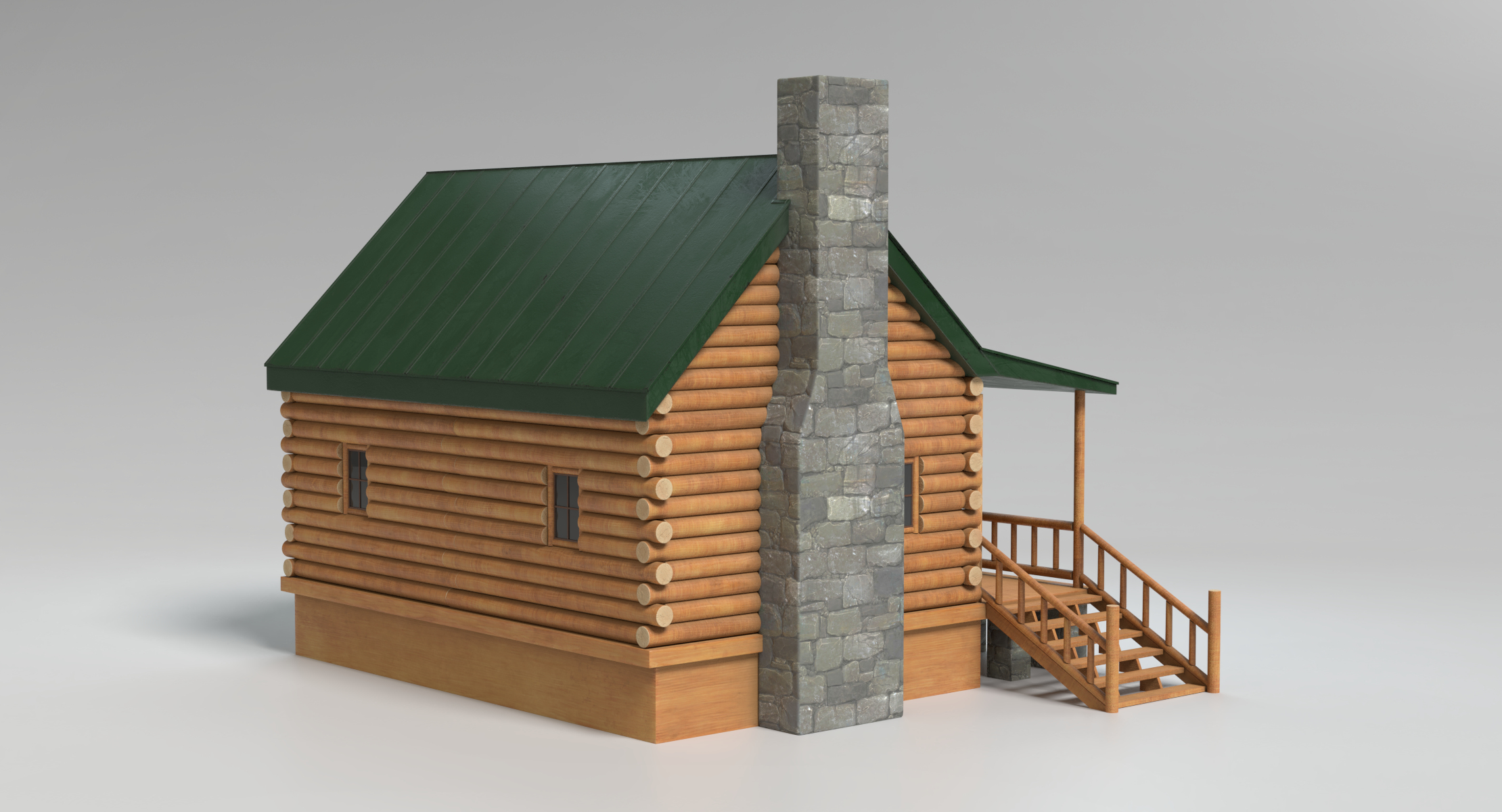 Log cabin 3D model - TurboSquid 1306070