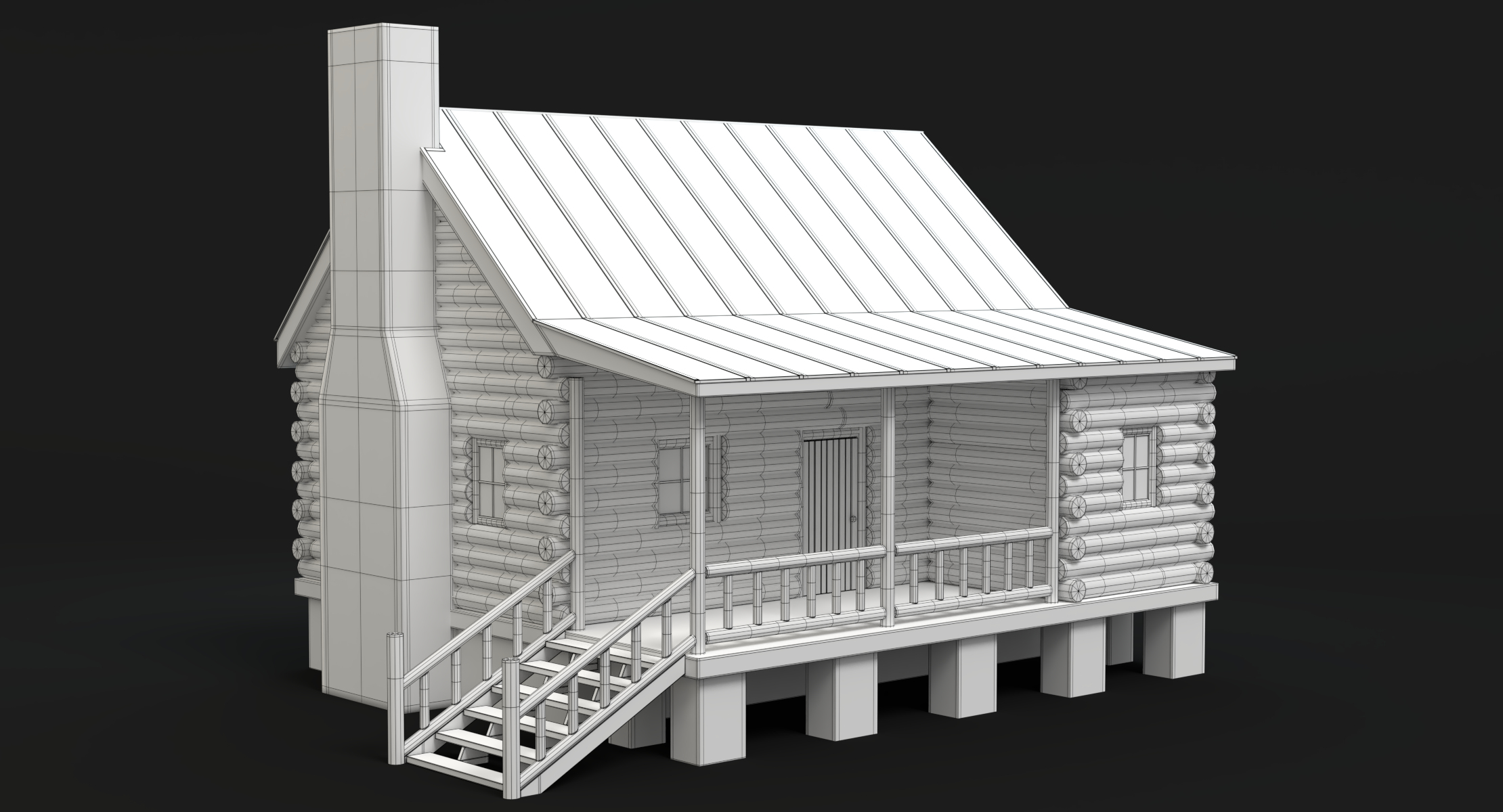 Log cabin 3D model - TurboSquid 1306070