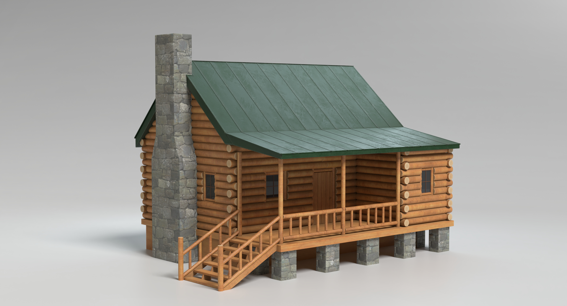 Log Cabin 3D Model - TurboSquid 1306070