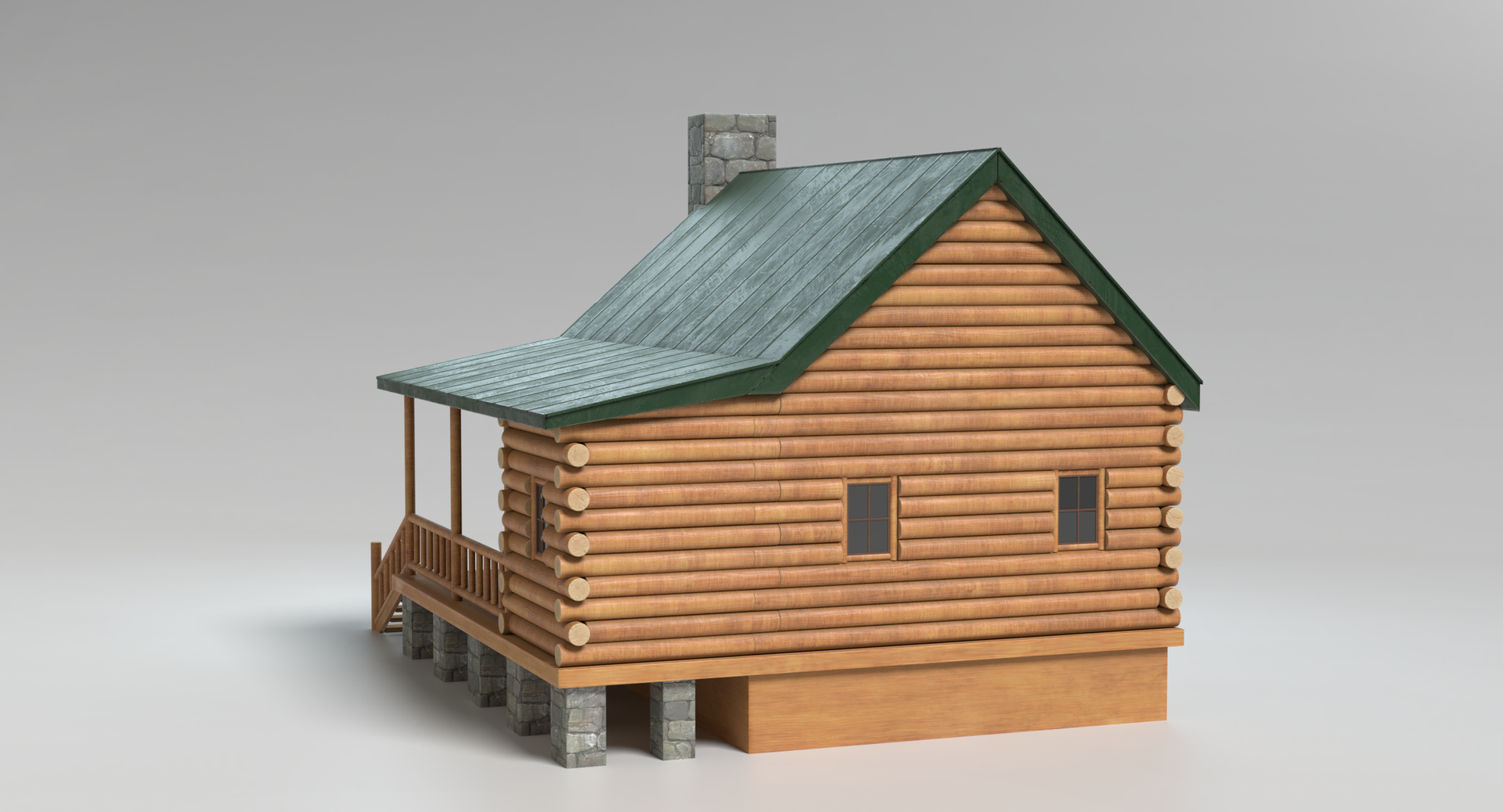 Log cabin 3D model - TurboSquid 1306070