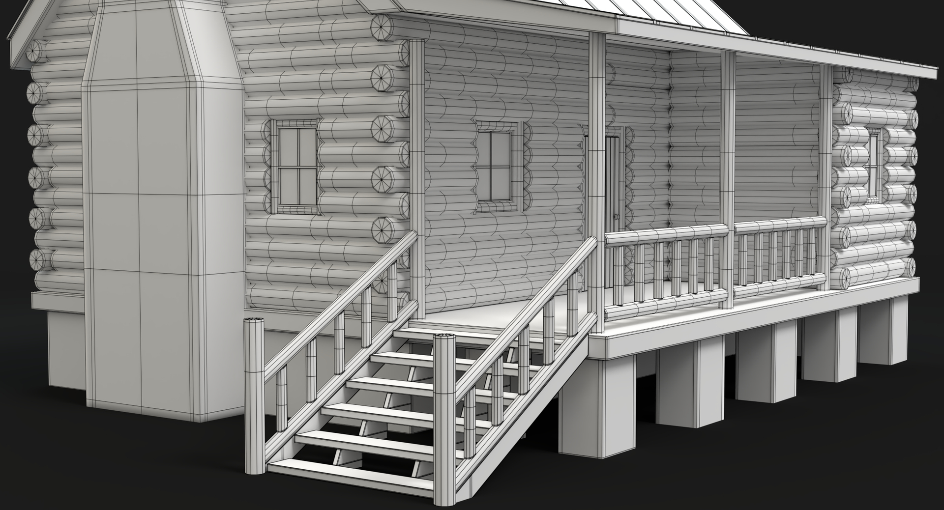 Log cabin 3D model - TurboSquid 1306070
