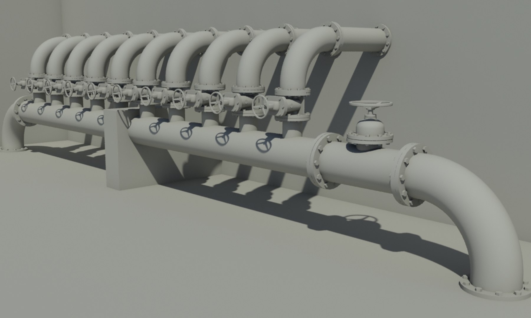 Industrial Pipes 3d Model