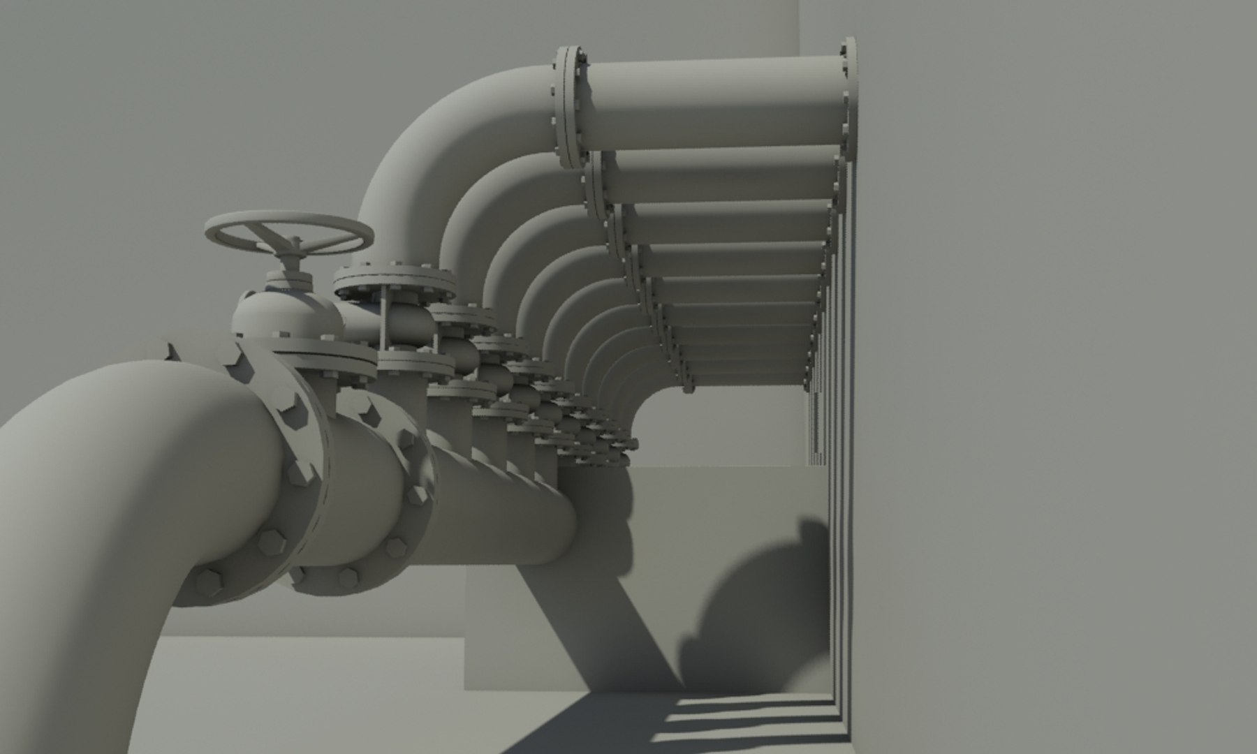 Industrial Pipes 3d Model