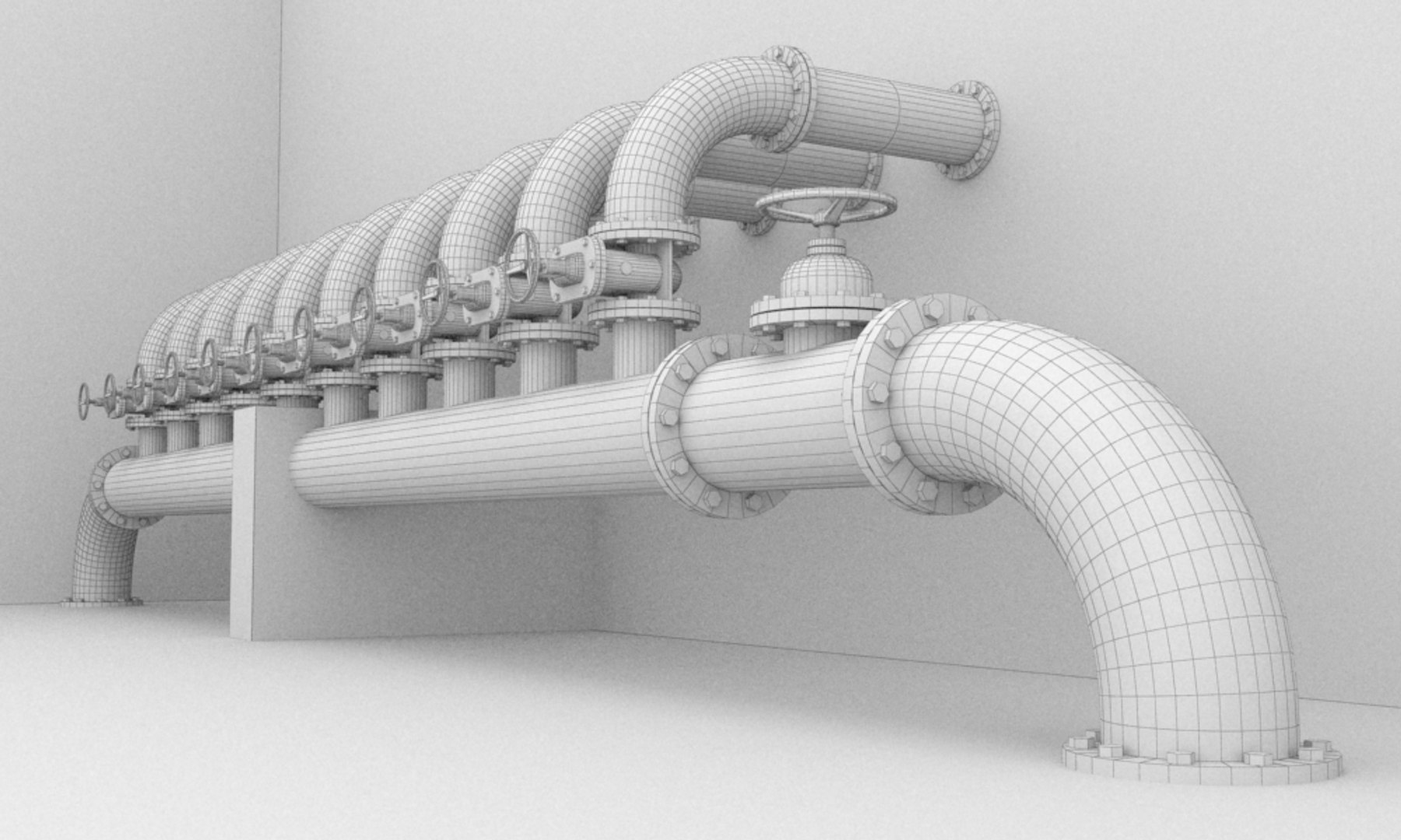 Industrial Pipes 3d Model