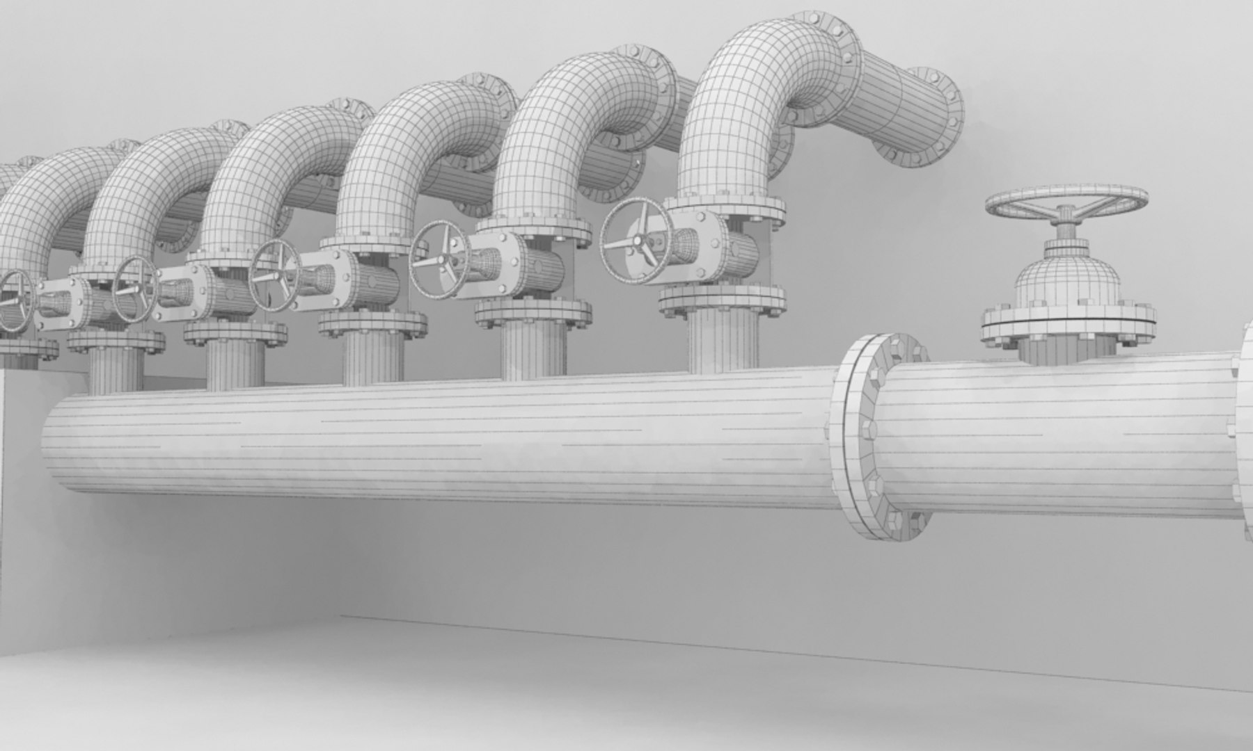 Industrial Pipes 3d Model