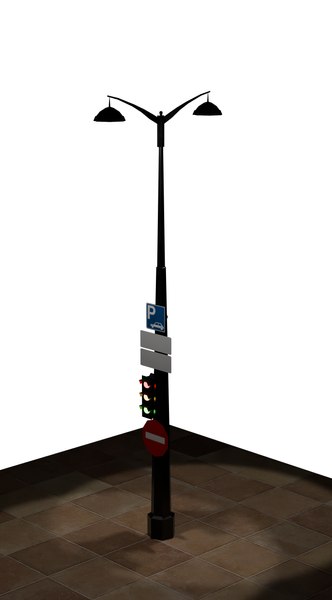 modelo 3d Poste de luz gratis - TurboSquid 2254487