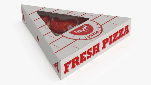 modelo 3d Rebanada de pizza en caja de cartón triangular - TurboSquid ...
