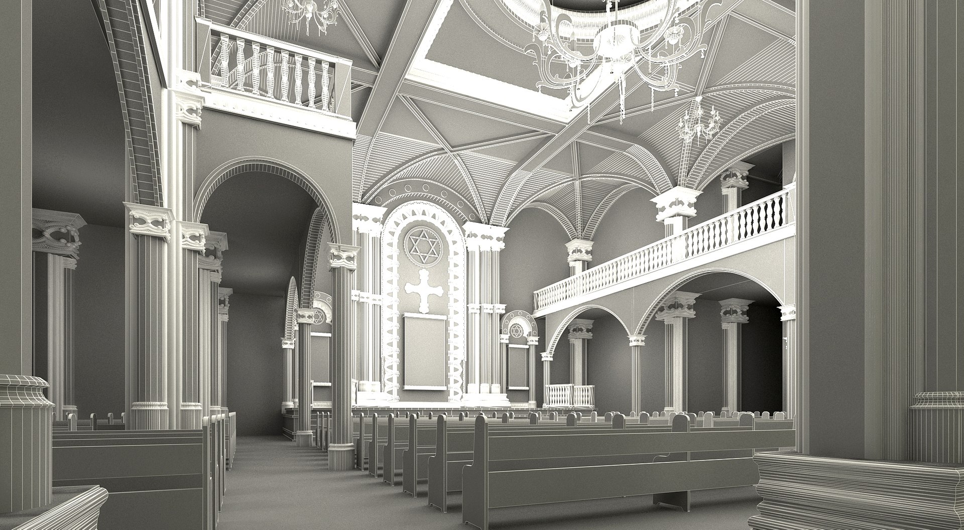 3D Church Interior 06 - TurboSquid 2000386