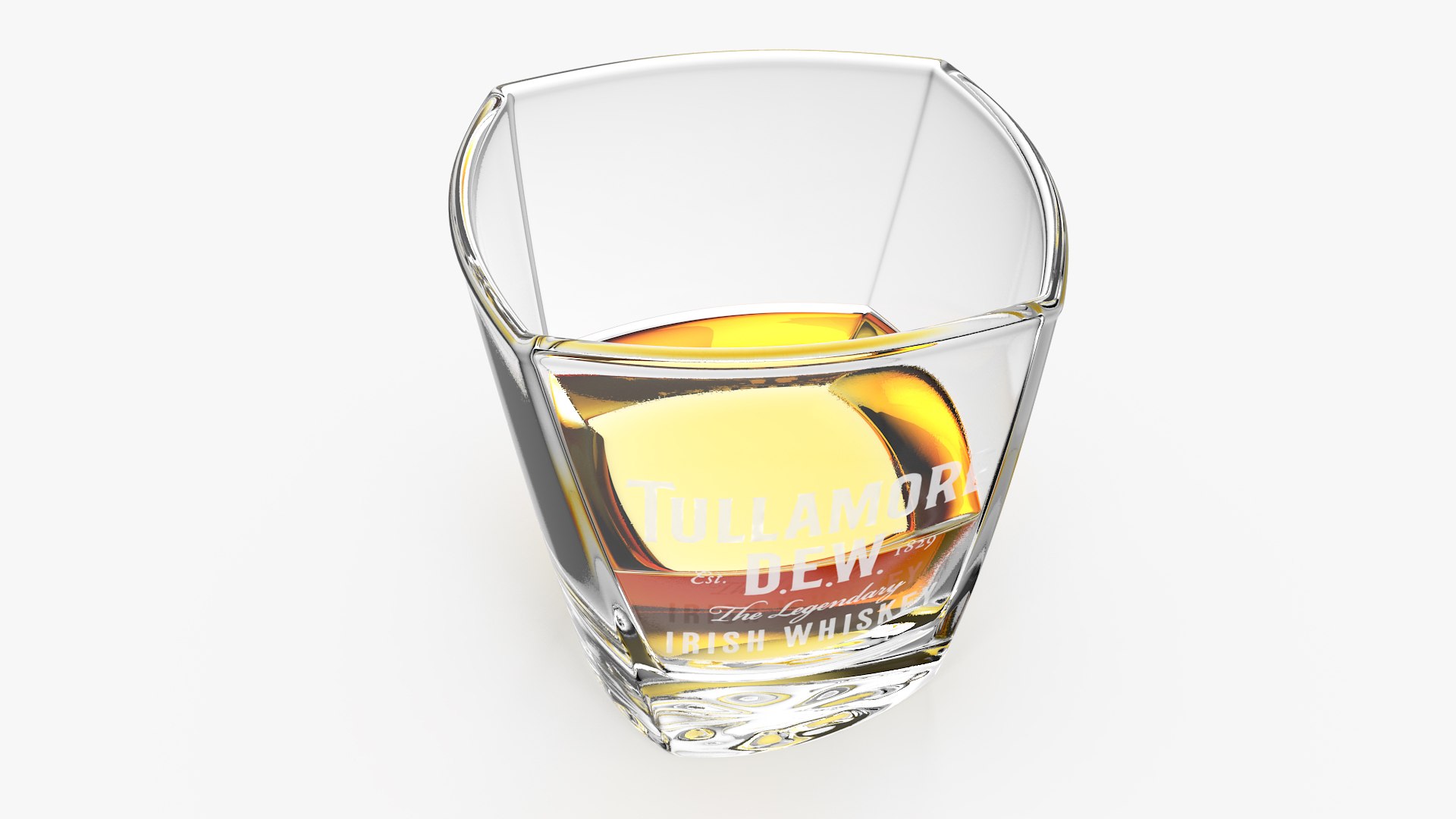 Tullamore Dew Rocks Glass With Whiskey 3D Model - TurboSquid 2051605