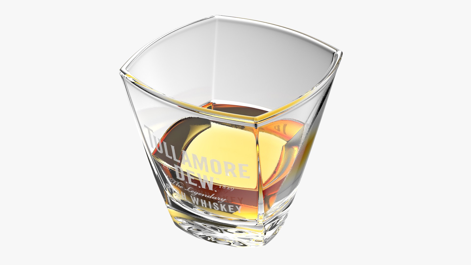 Tullamore Dew Rocks Glass With Whiskey 3D Model - TurboSquid 2051605