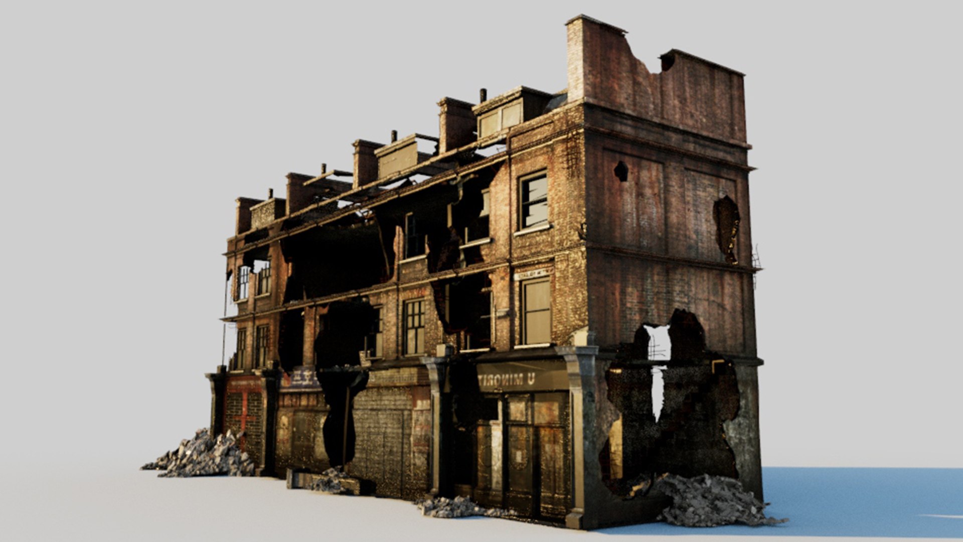 3D Detailed Ruined Building A3 - TurboSquid 1840201