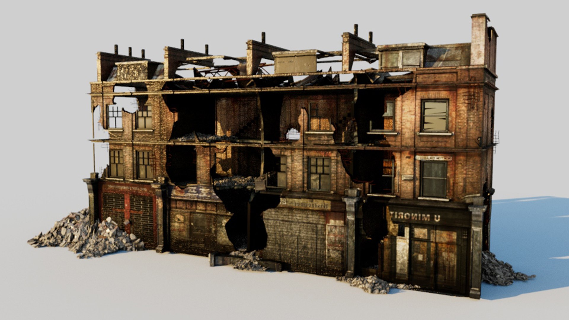 3D Detailed Ruined Building A3 - TurboSquid 1840201