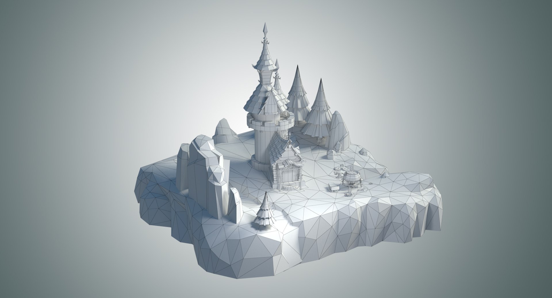 3d Model Stylized Castle Environment