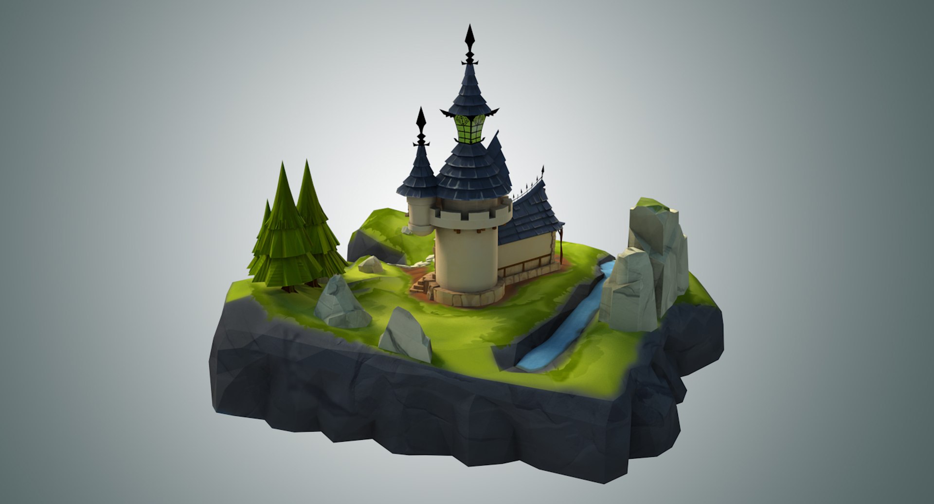 3d Model Stylized Castle Environment