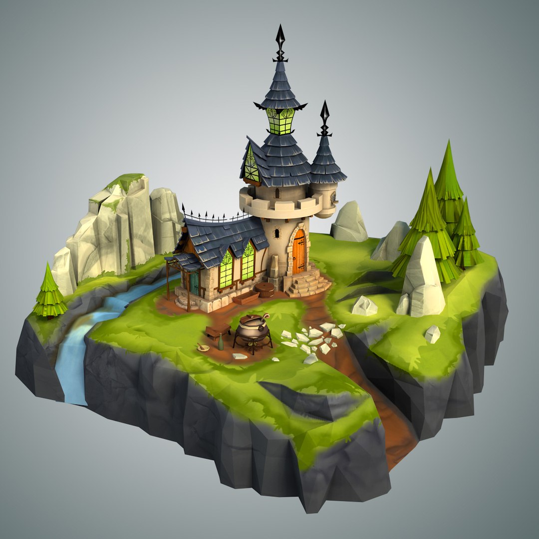 3d Model Stylized Castle Environment