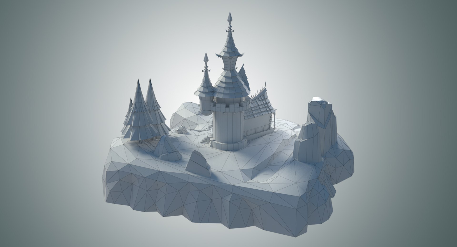 3d Model Stylized Castle Environment
