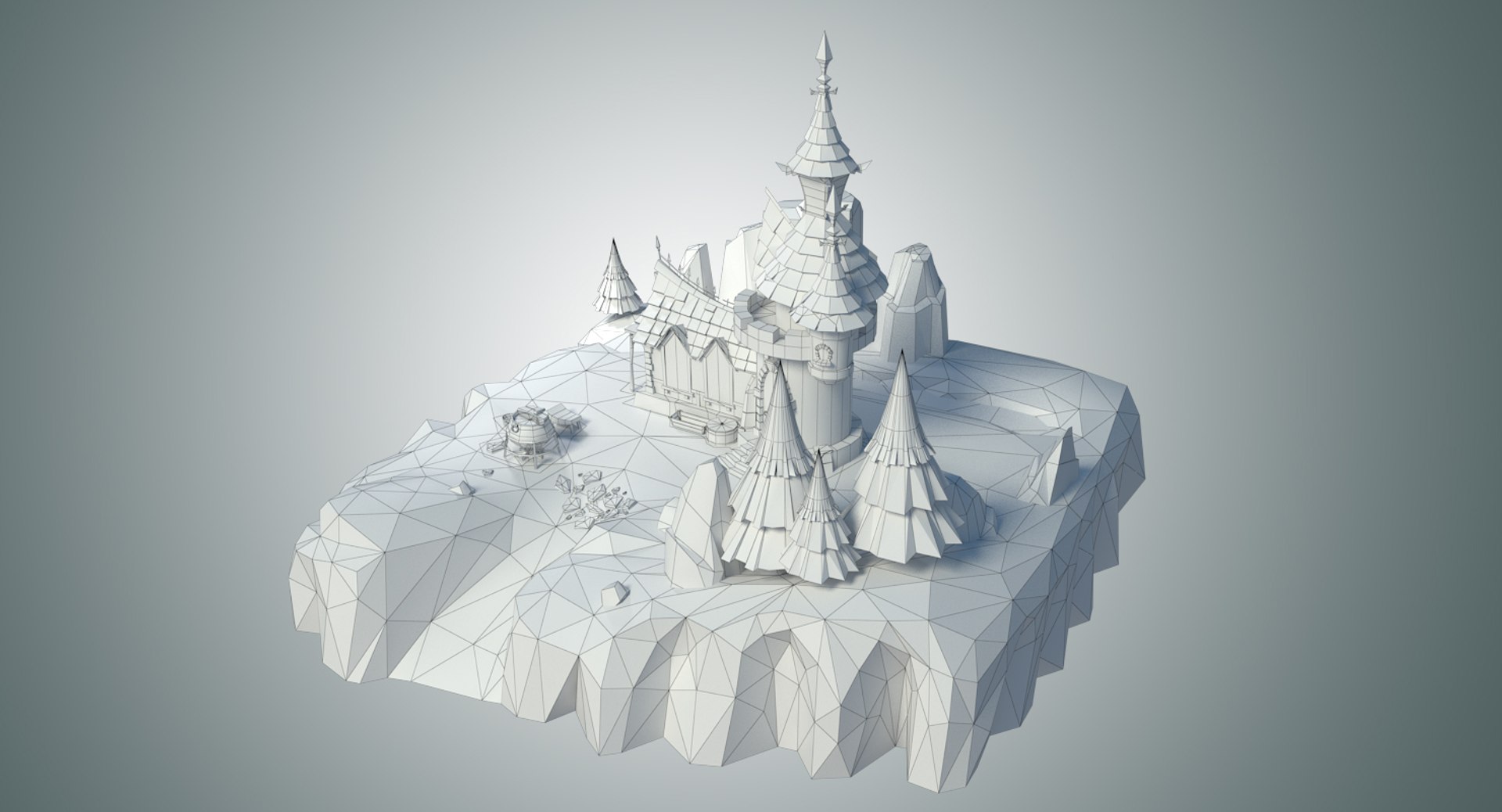 3d Model Stylized Castle Environment