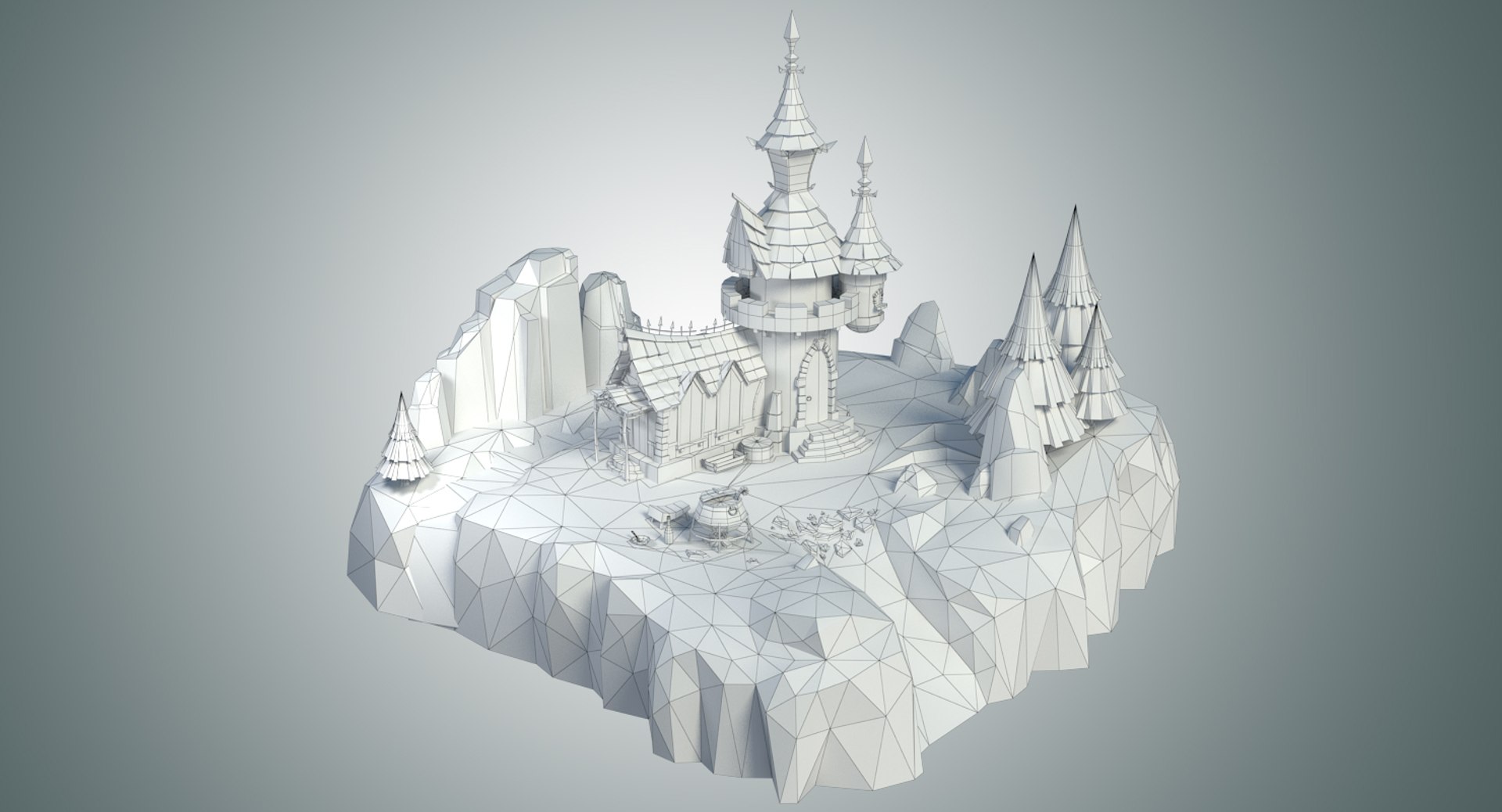 3d Model Stylized Castle Environment