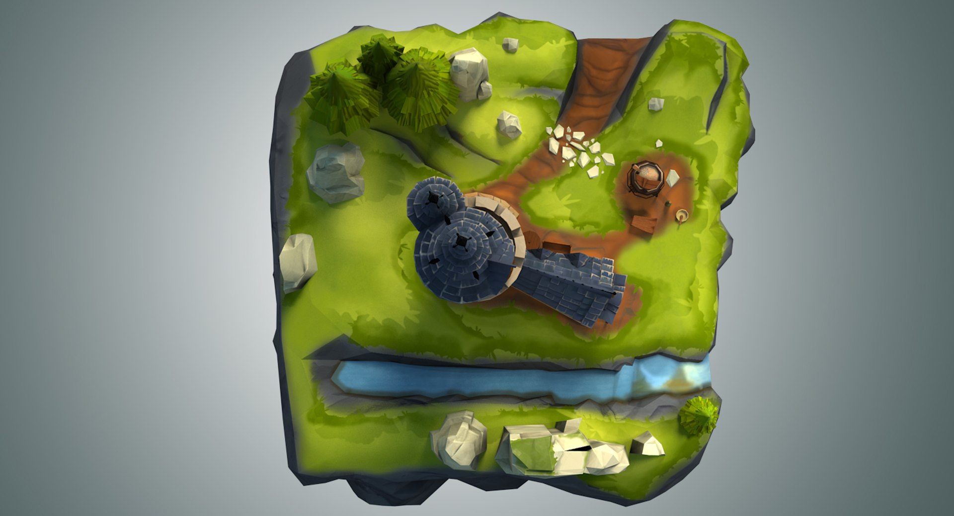 3d Model Stylized Castle Environment