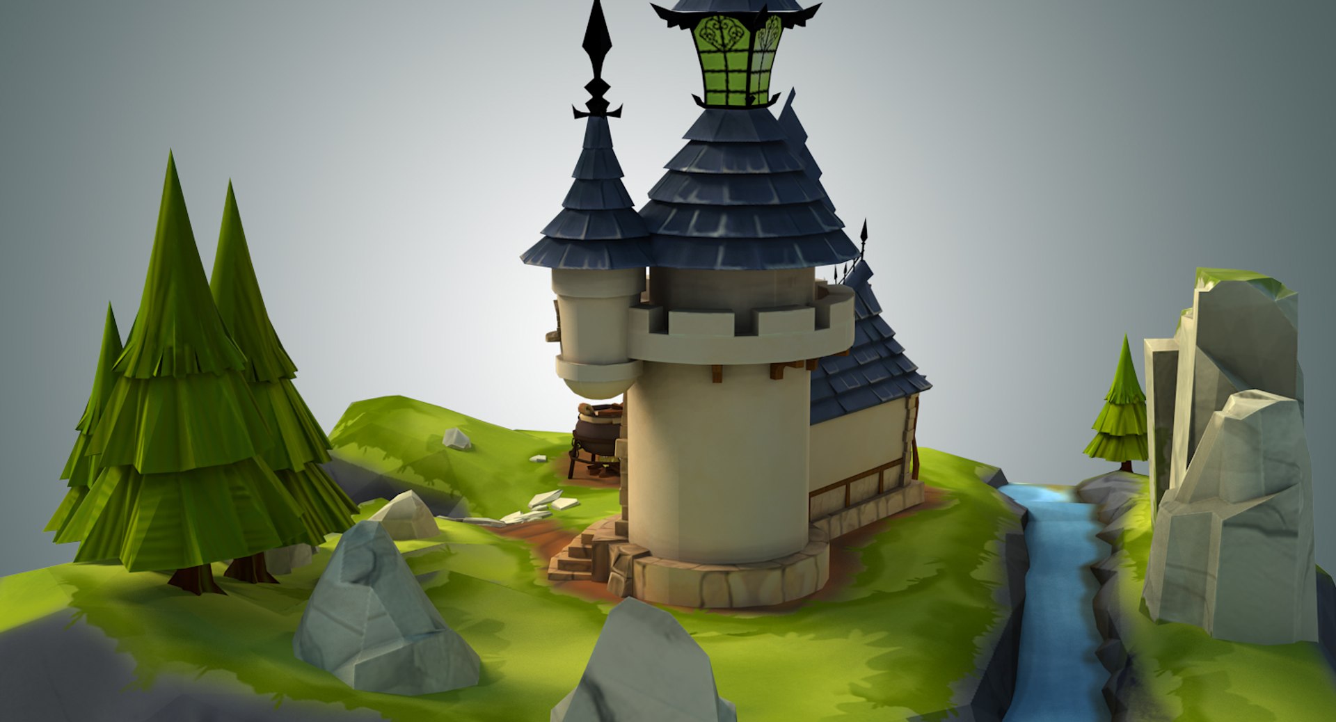 3d Model Stylized Castle Environment