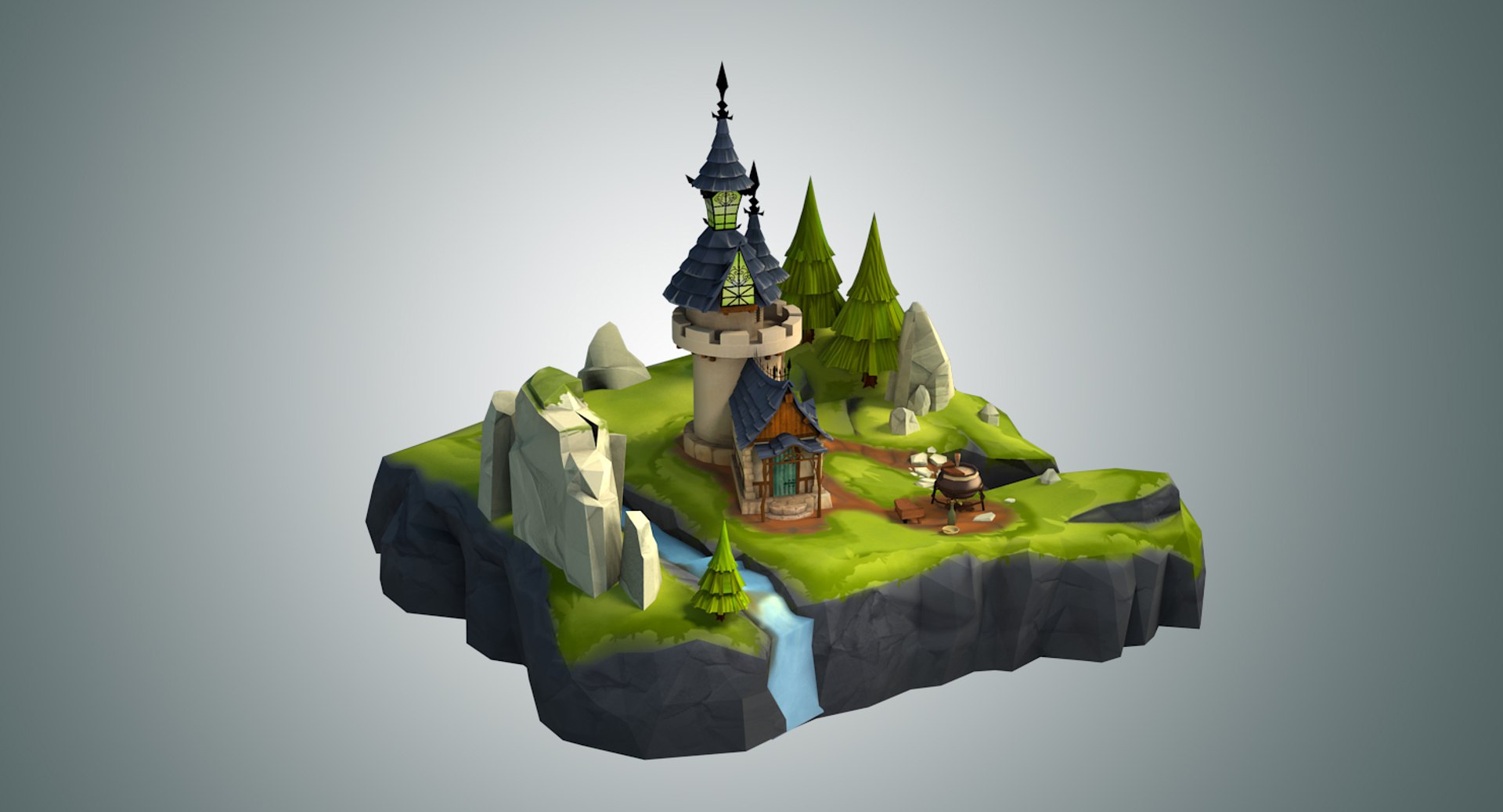 3d Model Stylized Castle Environment