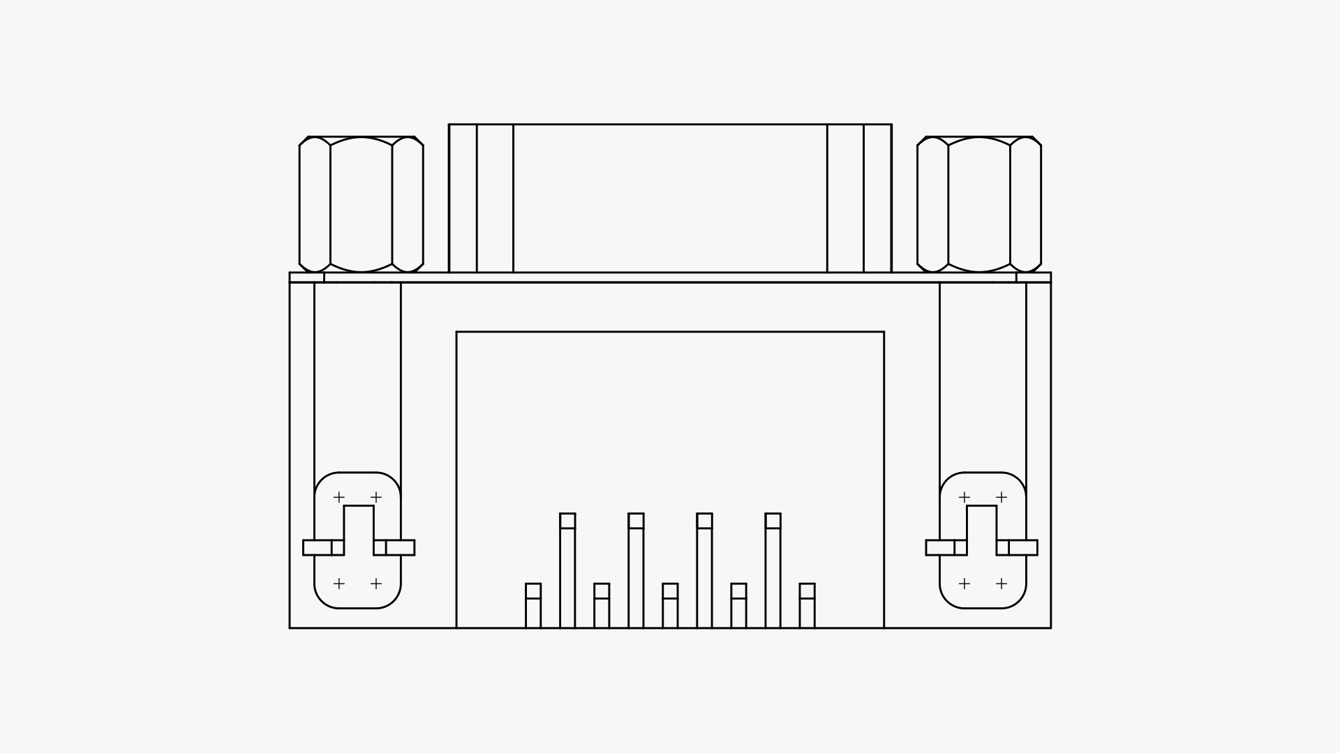 3D DB9 Male Connector Elbow Through Hole - TurboSquid 1990159