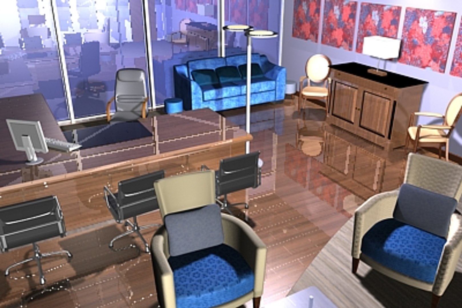 3d Executive Office Scene Model