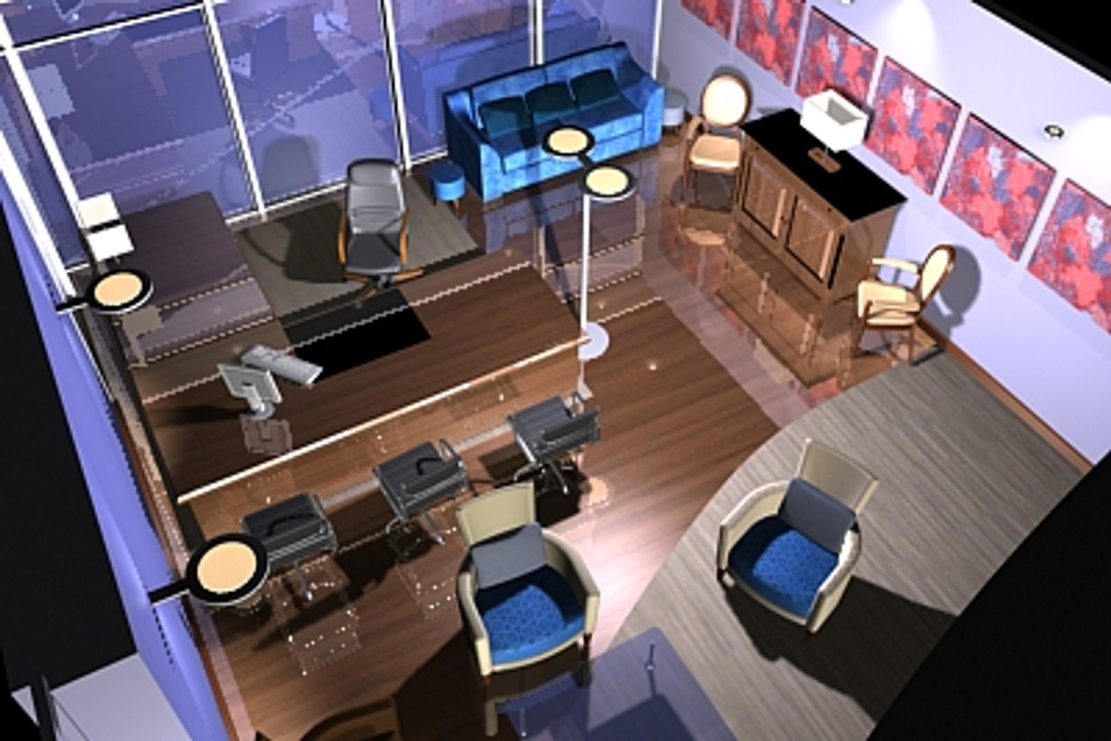 3d Executive Office Scene Model