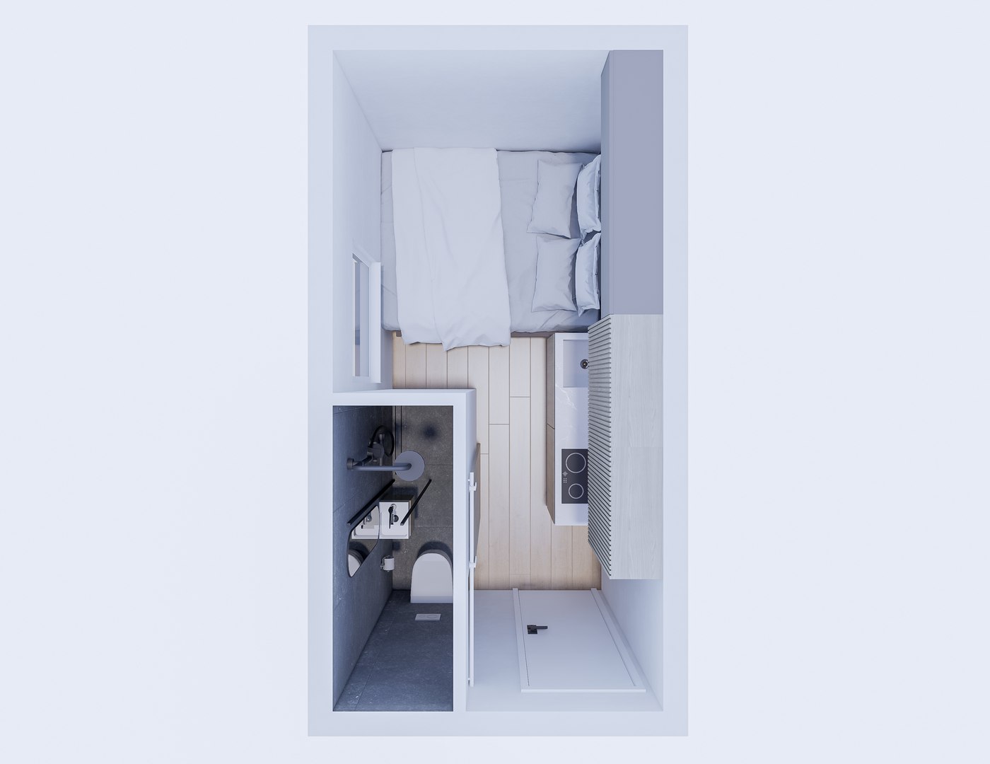 10 Square Meters Mini Apartment - Created In Revit 3D Model ...