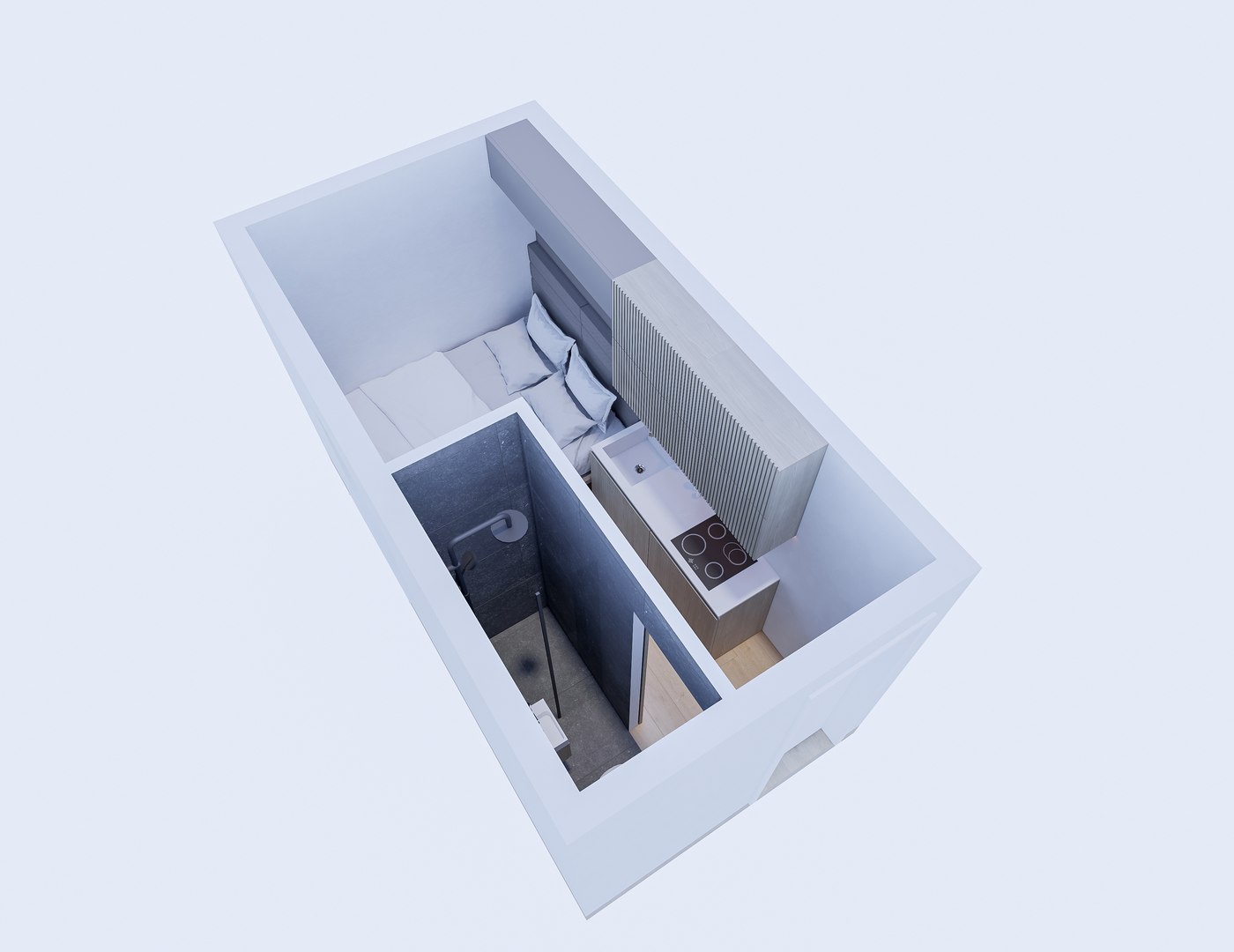 10 Square Meters Mini Apartment - Created In Revit 3D Model ...