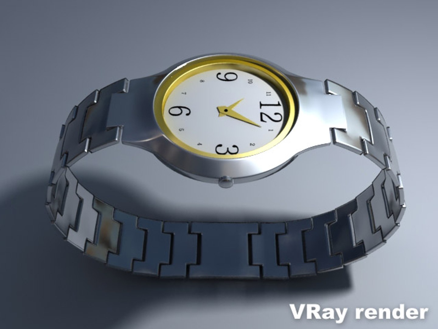 Metallic Watch Ladies 3d Model
