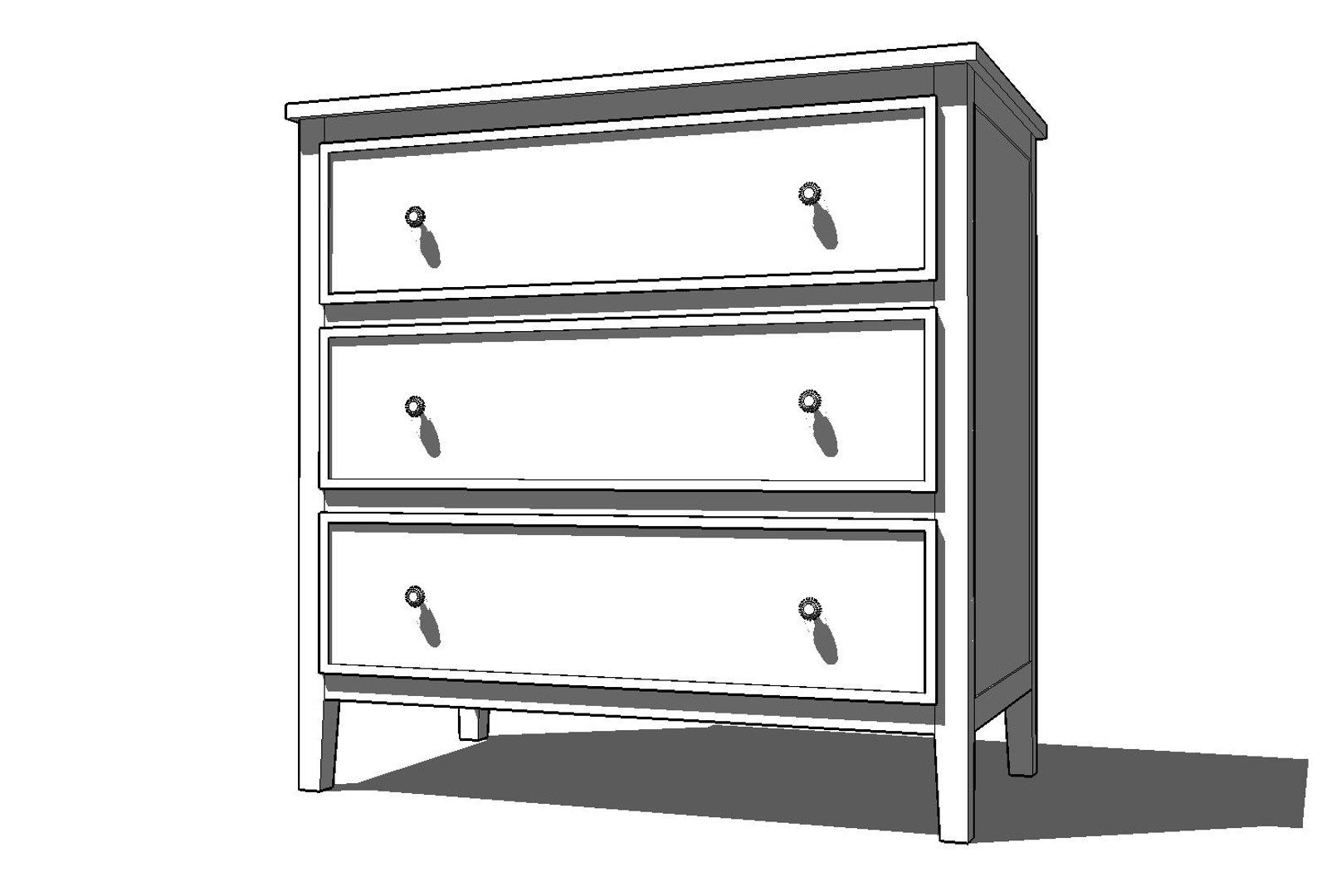 Classic Chest Drawer Kit 3d 3ds