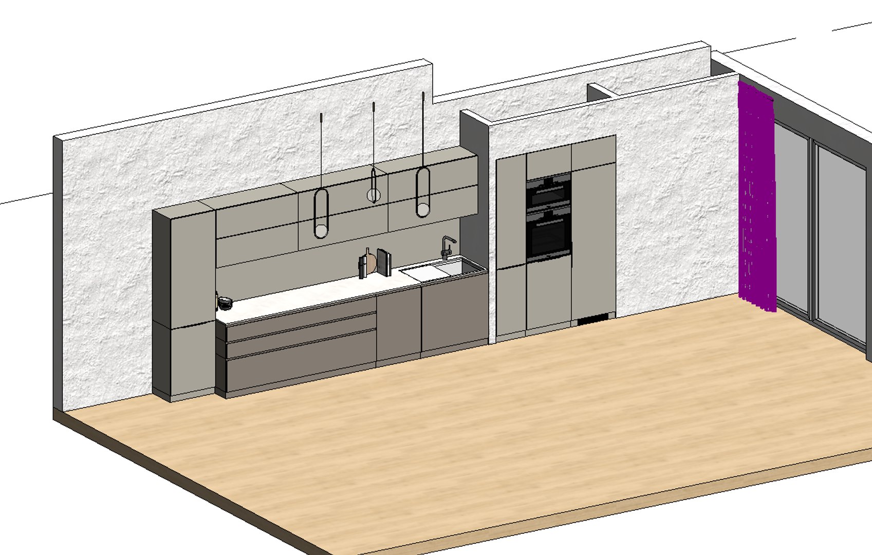 Modern Kitchen Created In Revit 9 3D Model - TurboSquid 1969635