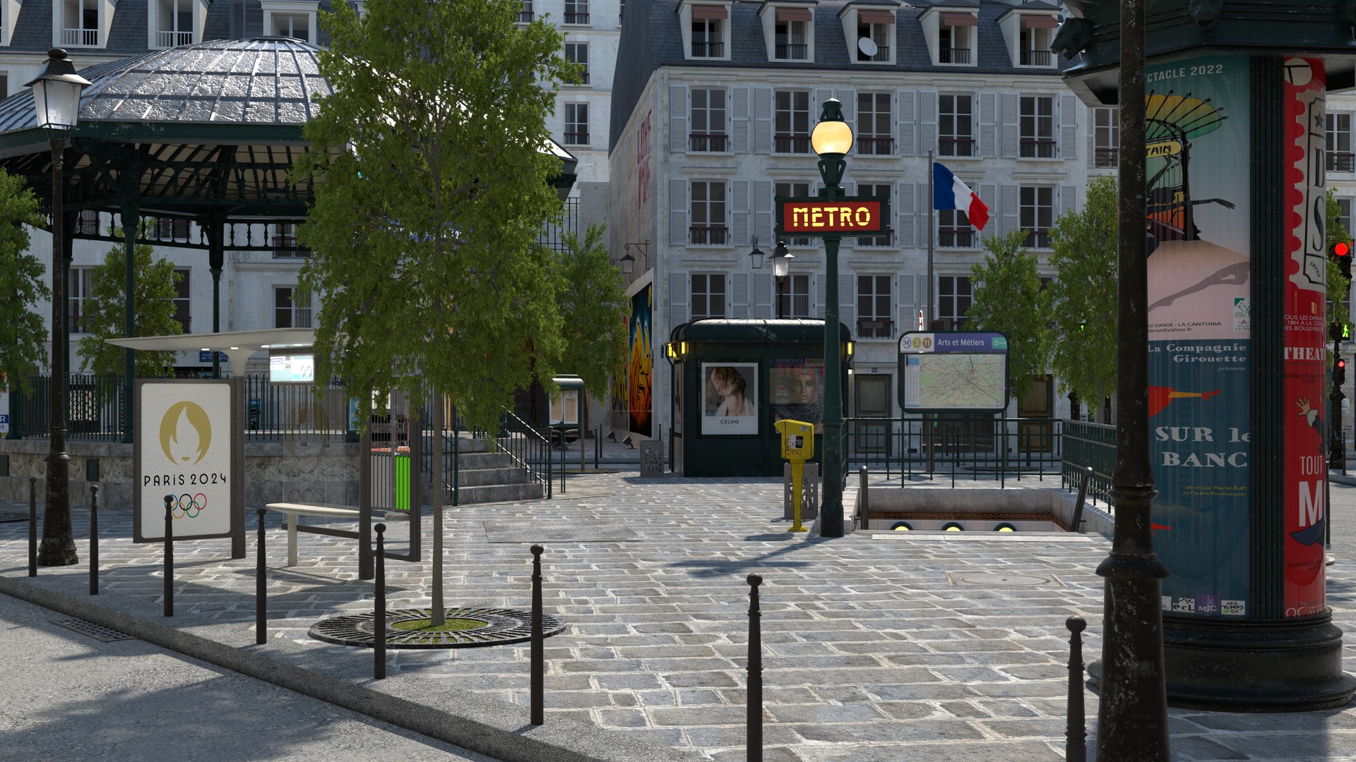 Paris Trendy Street and Place Bundle Non commercial license 3D model ...